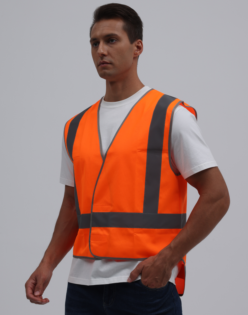 SW72 HI-VIS X BACK SAFETY VEST WITH TAIL